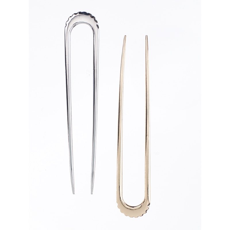 Set 2 ace par argintiu si auriu, 12 cm x 2 cm, metal, model betisor par ...