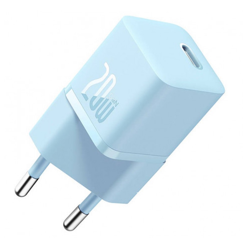 Incarcator retea Baseus GaN5 Mini, 20W, USB-C, Fast Charger, Albastru ...