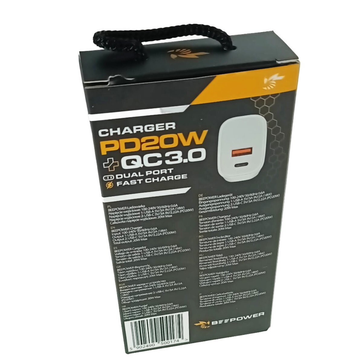 Set incarcator retea cu port USB si USB de tip C, Beepower BC-4, PD20W ...