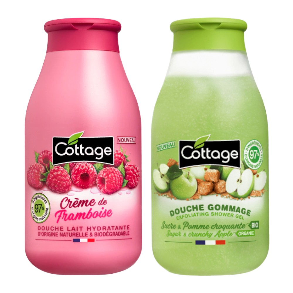 Set Gel de Dus Cottage cu Zmeura, 250 ml si Scrub cu Zahar si Mar ...