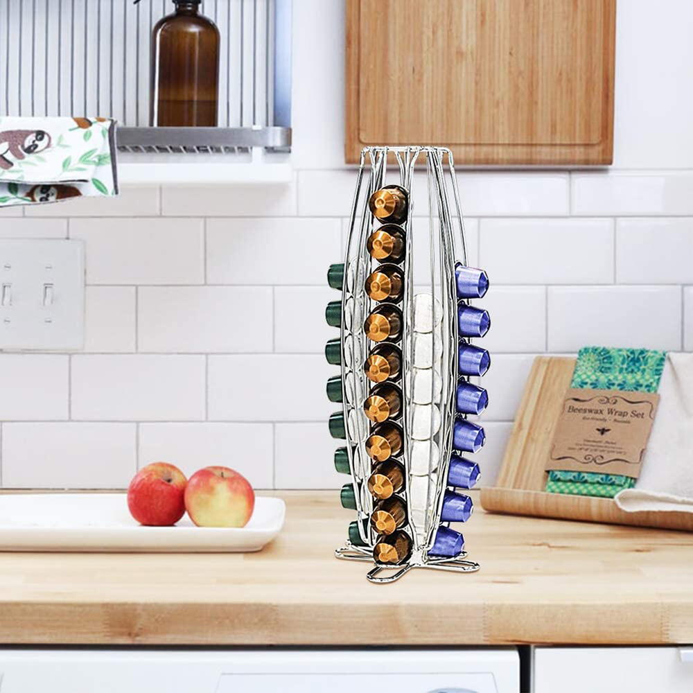 Suport 40 capsule Nespresso, Argintiu - eMAG.ro