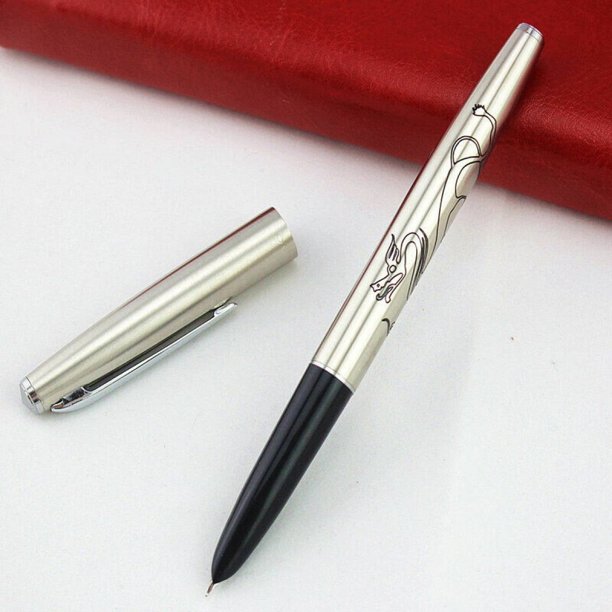 Stilou cu penita ascunsa School Friendly, Silver Dragon - eMAG.ro