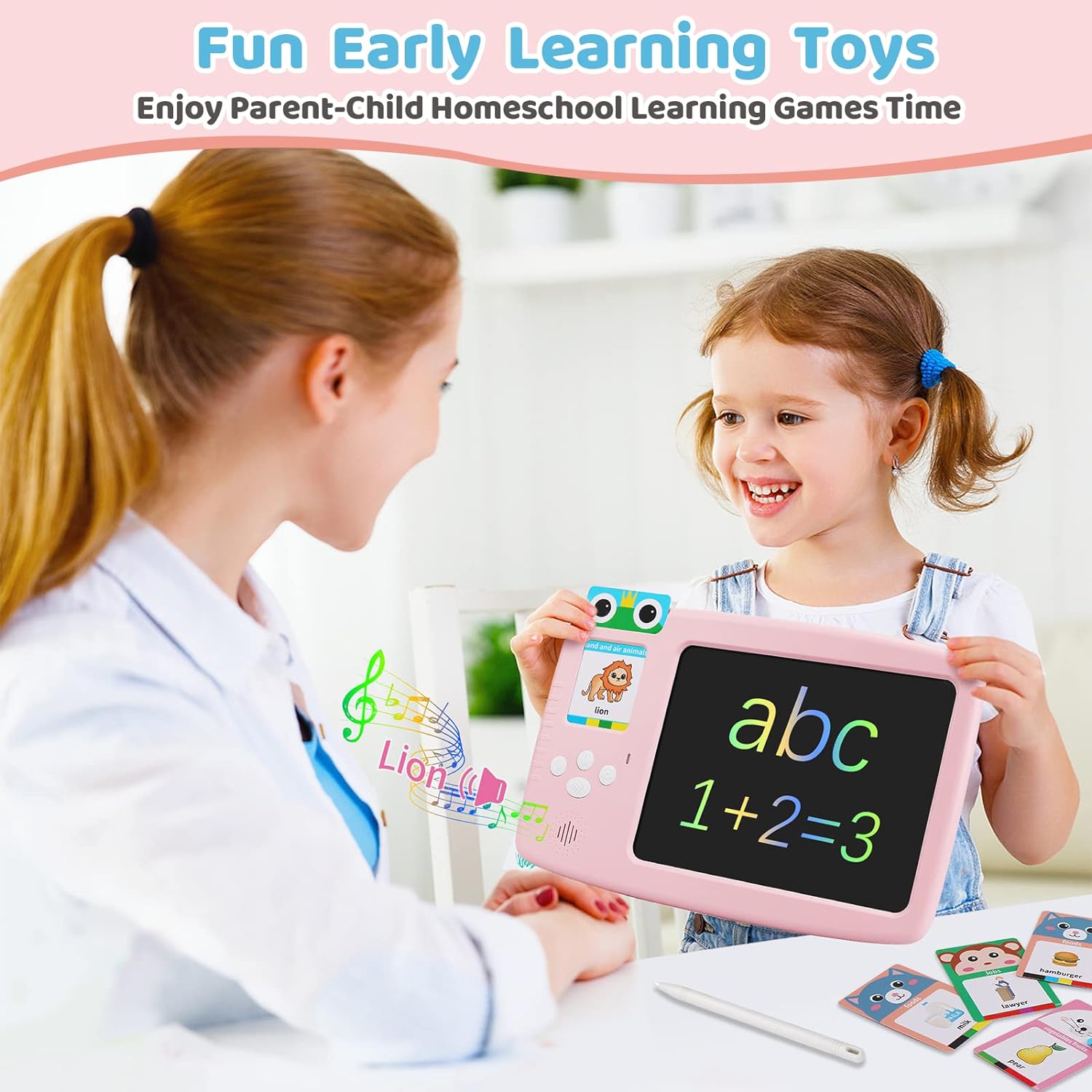 2 в 1 Lcd таблет за деца Excitat® интерактивен и образователен писане и рисуване карти с 224