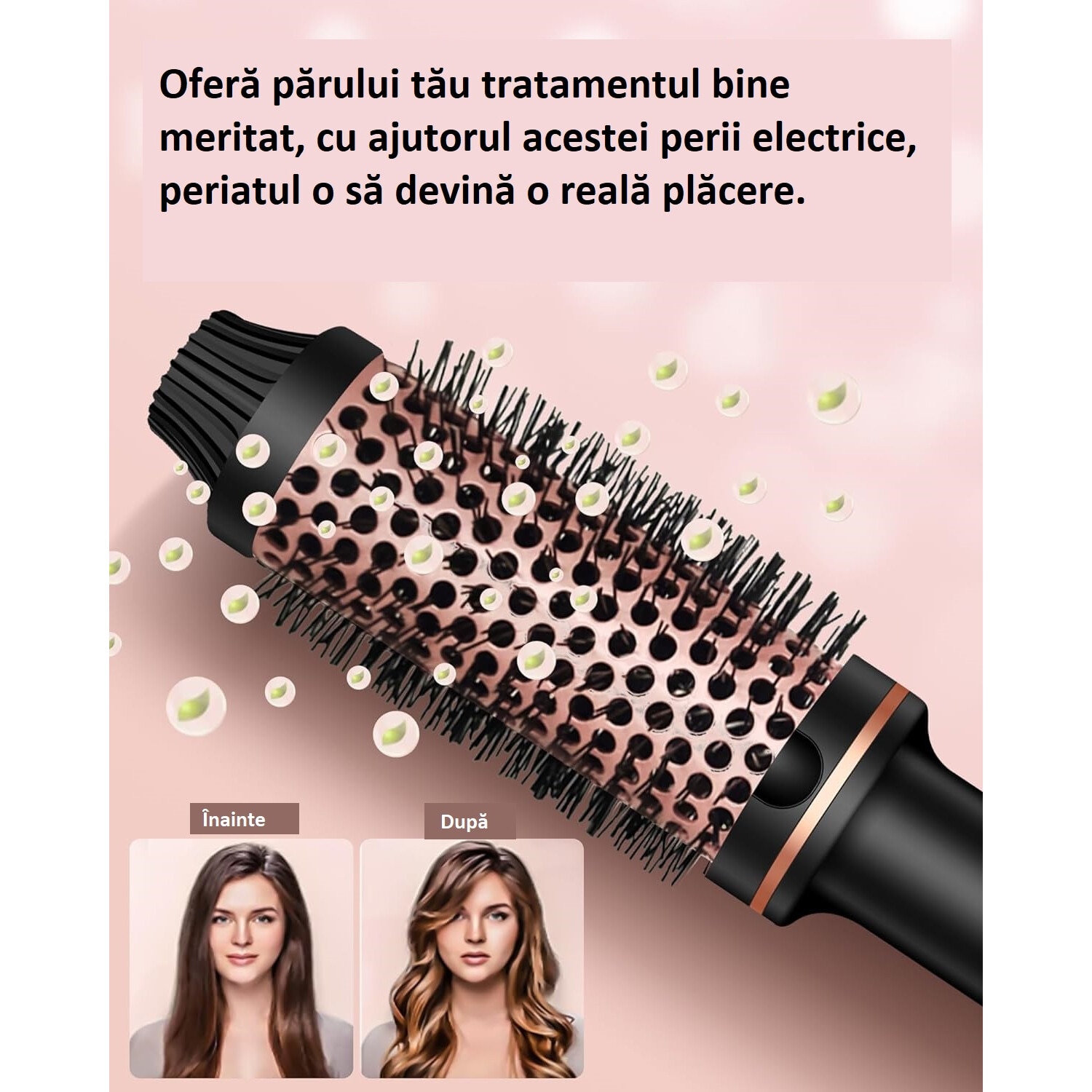 Perie De Par Electrica, 3 Functii Pentru Par, Volum, Bucle, Indreptat ...