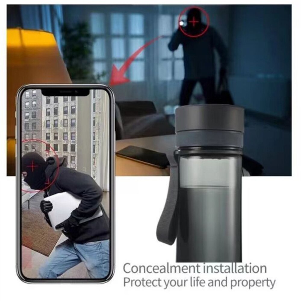 Mini camera spy ascunsa in sticla de apa portabila, microfon, infrarosu ...