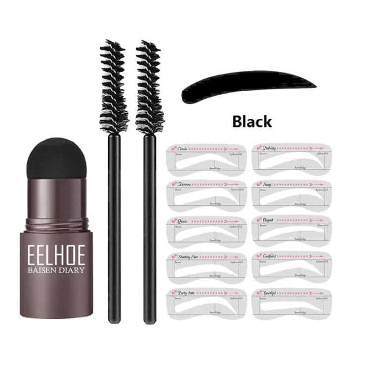 Kit pentru sprancene, Shaping eyebrow, tip stampila, Black, ATT® - eMAG.ro