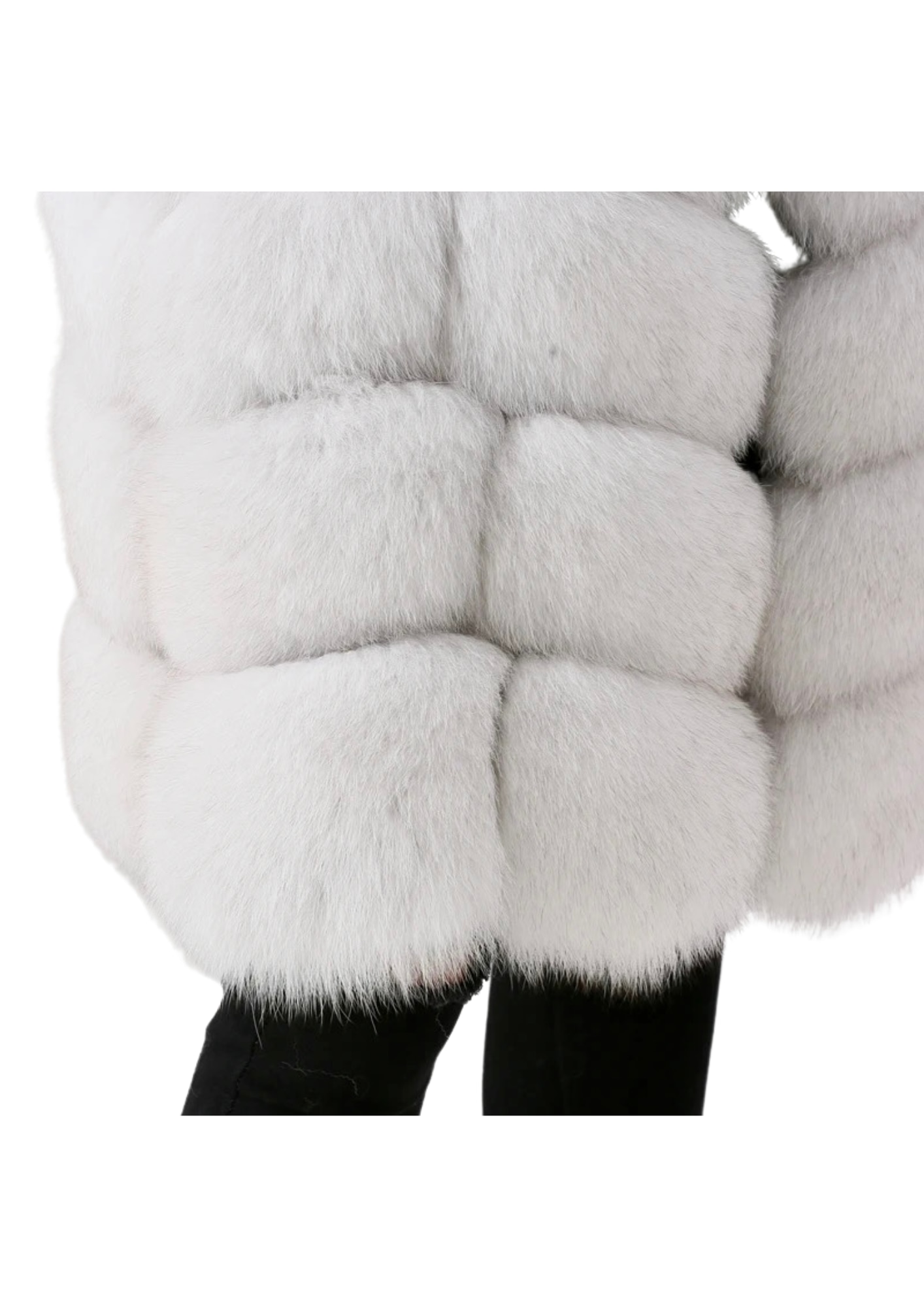 Palton dama, Blana naturala, Alb, M - eMAG.ro