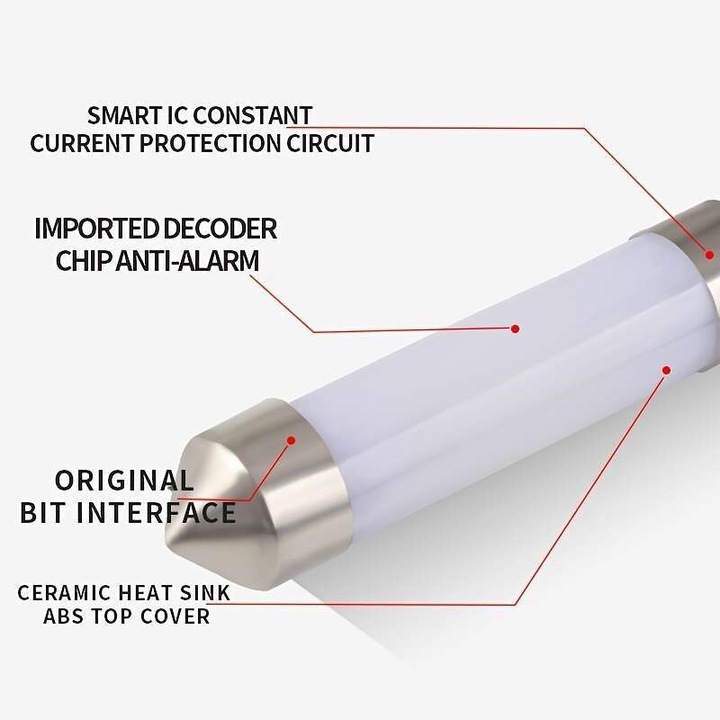 Set 2X Becuri Led Auto, Pentru Numar Inmatriculare, Portbagaj ...