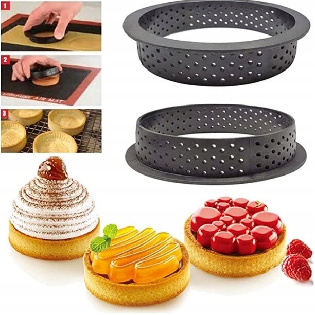 Set 8 forme prajituri, Plastic, 8cm, Negru - eMAG.ro