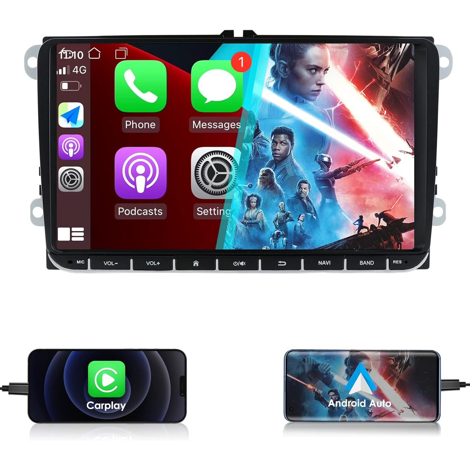 Navigatie Android 2GB Ram 64GB Memorie interna, Carplay Android si Auto ...