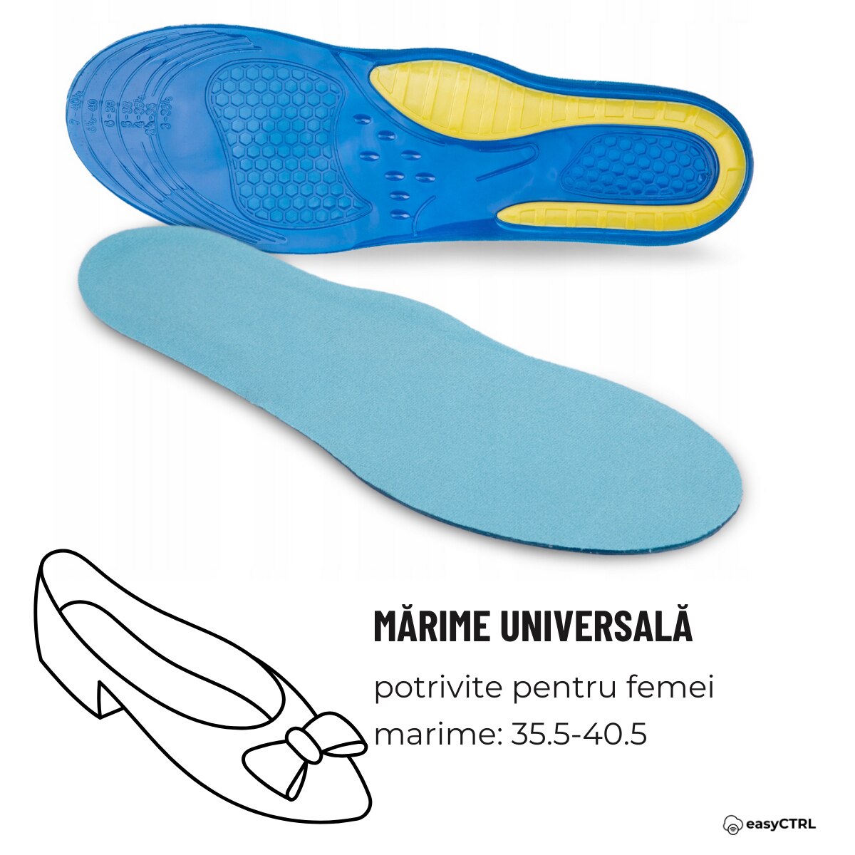 Set 2 Branturi ortopedice din gel, uz zilnic, marime ajustabila 35.5-40 ...