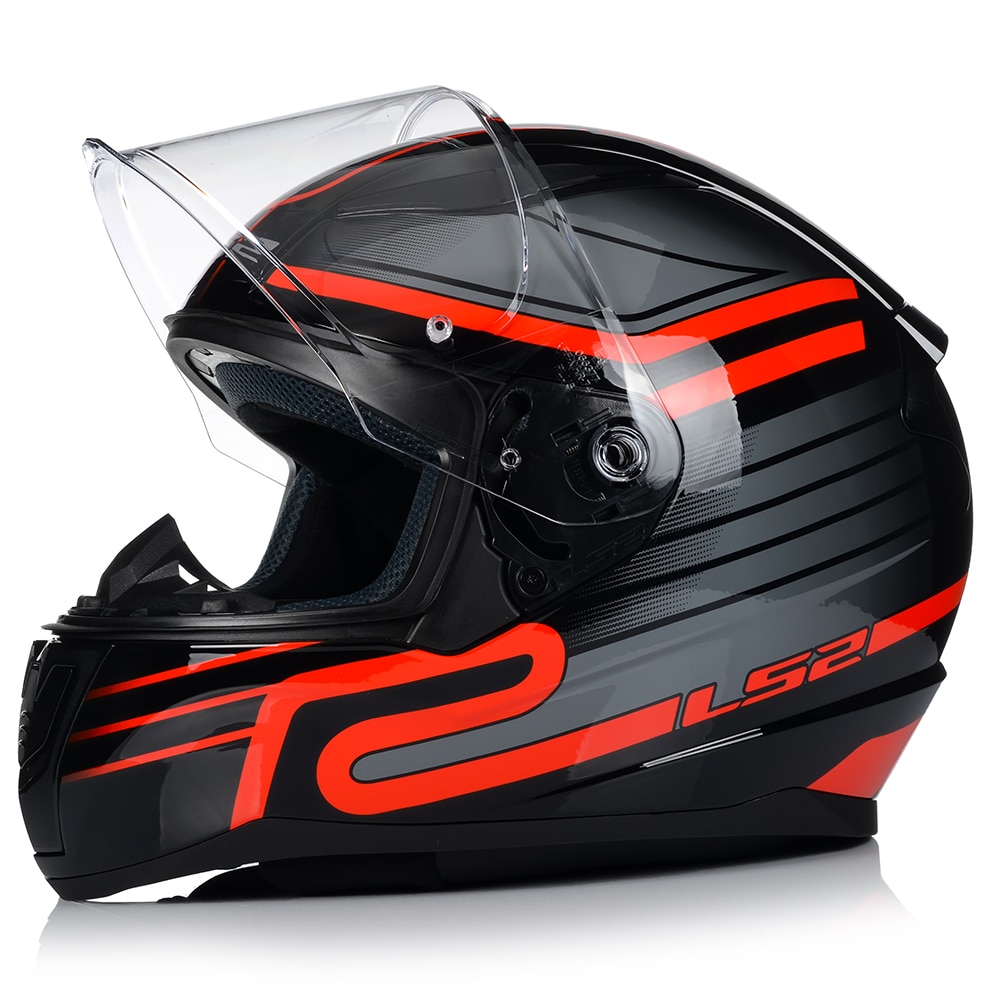 Motoros sisak, LS2 FF353, Rapid II, piros/fekete, UV védelem, ABS, M 57 ...