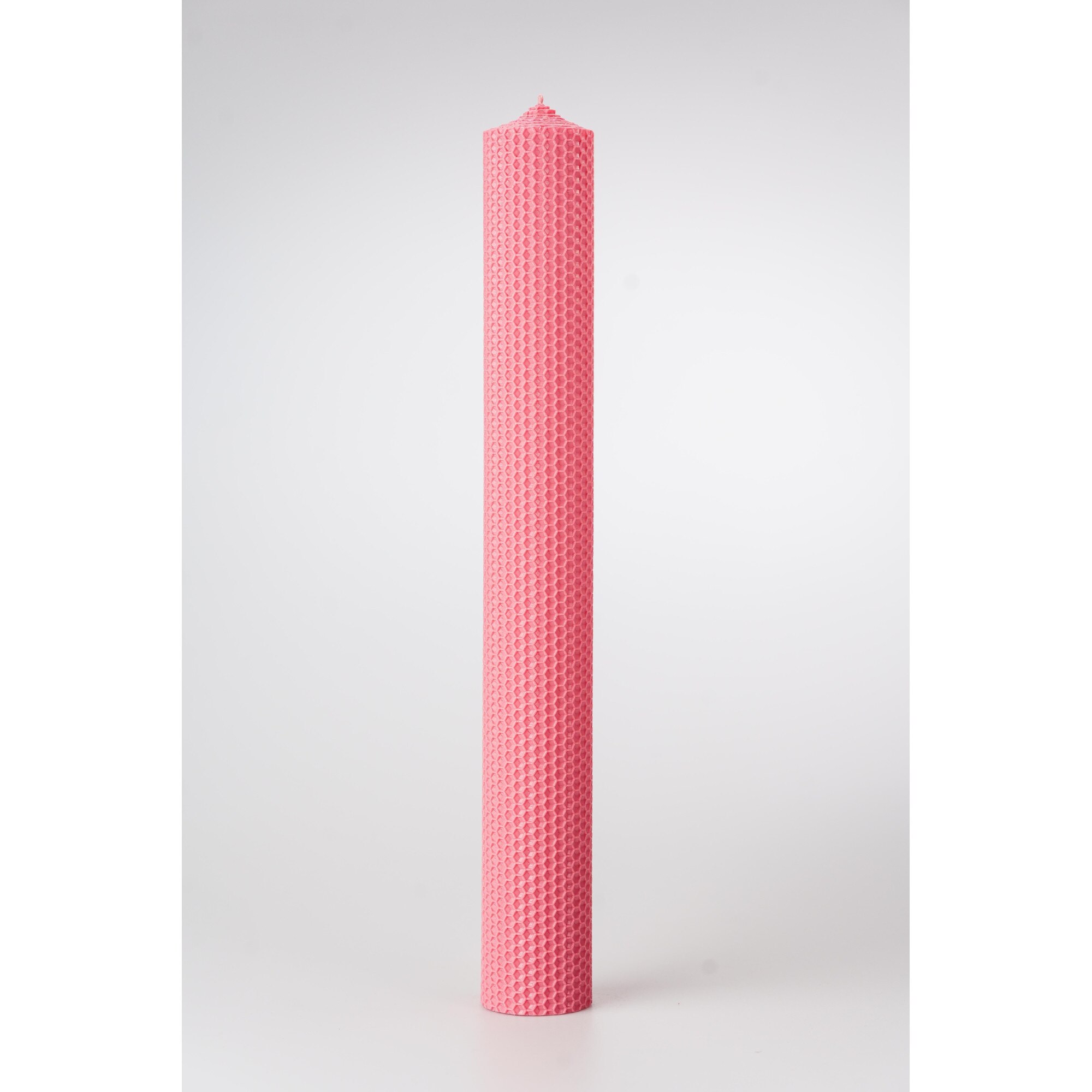 Lumanare cununie si botez tip fagure culoare roz pal de H40 cm-D5 cm ...