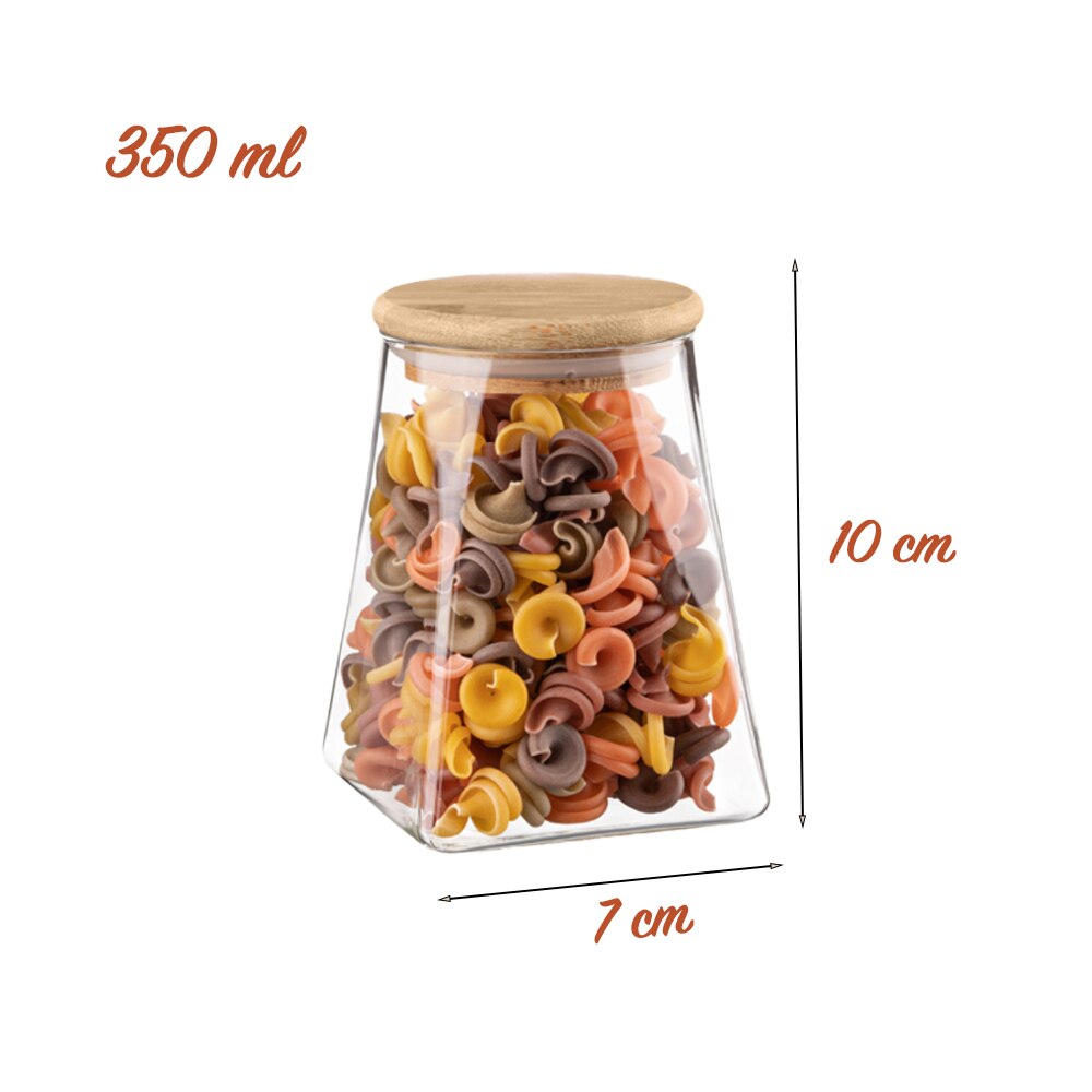 Set 6 recipiente depozitare alimente cu capac bambus, Quasar & Co ...