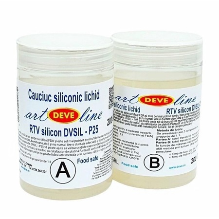 Cauciuc siliconic RTV lichid DVSIL25, DEVE, 400gr, food safe pentru ...