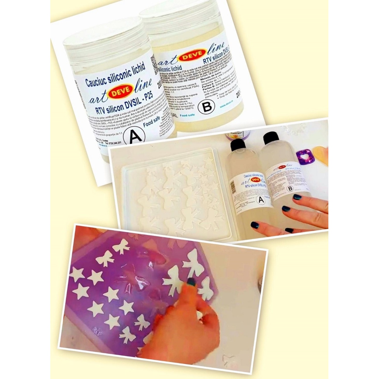 Cauciuc siliconic RTV lichid DVSIL25, DEVE, 100gr, food safe pentru ...