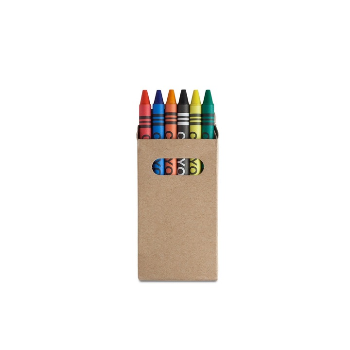 Set 6 creioane colorate in cutie carton reciclat - eMAG.ro