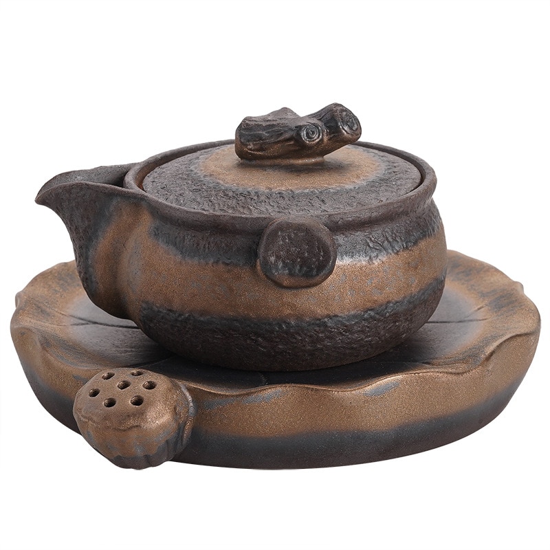 Set ceai japonez/chinezesc, Ceainic si masuta pentru colectarea ...