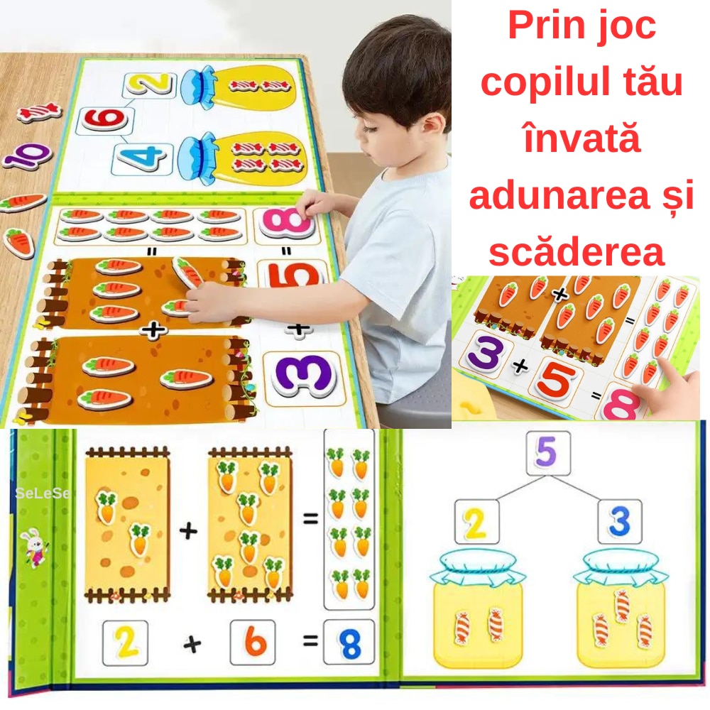 Planse de Matematica timpurie SeLeSe, pentru copii, joc de Adunare si ...