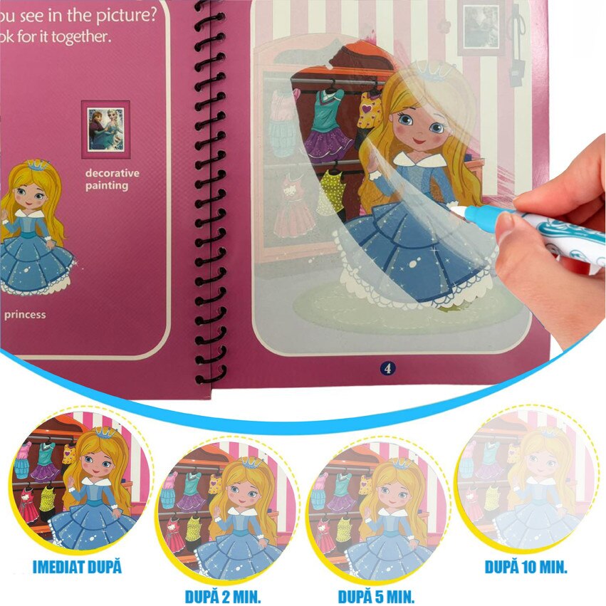 Carte de colorat cu apa tip Magic Book in limba engreza, Linomag ...