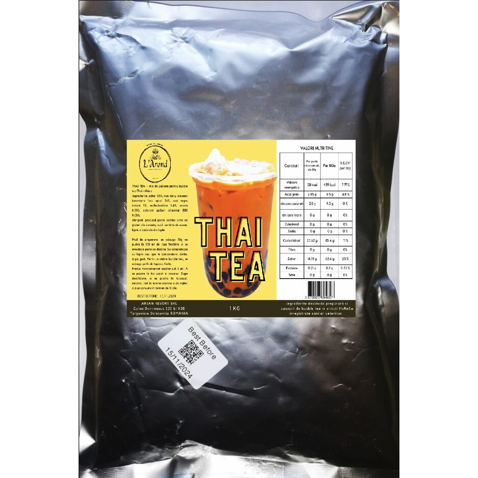 Mix de ceai bubble tea Thai milktea, punga de 1kg - eMAG.ro