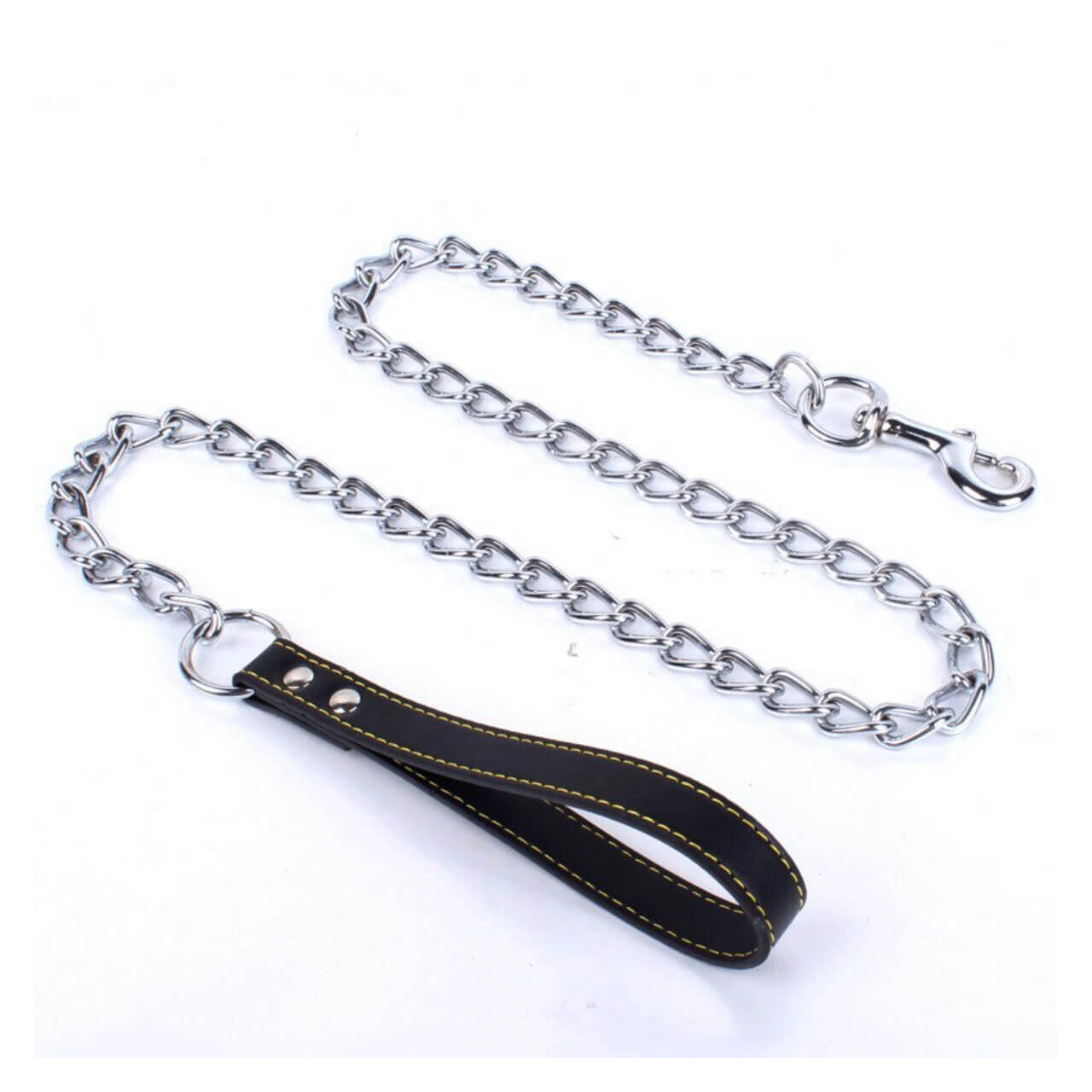 Lesa caine, tip lant otel cu maner piele, 110cmx3mm - eMAG.ro