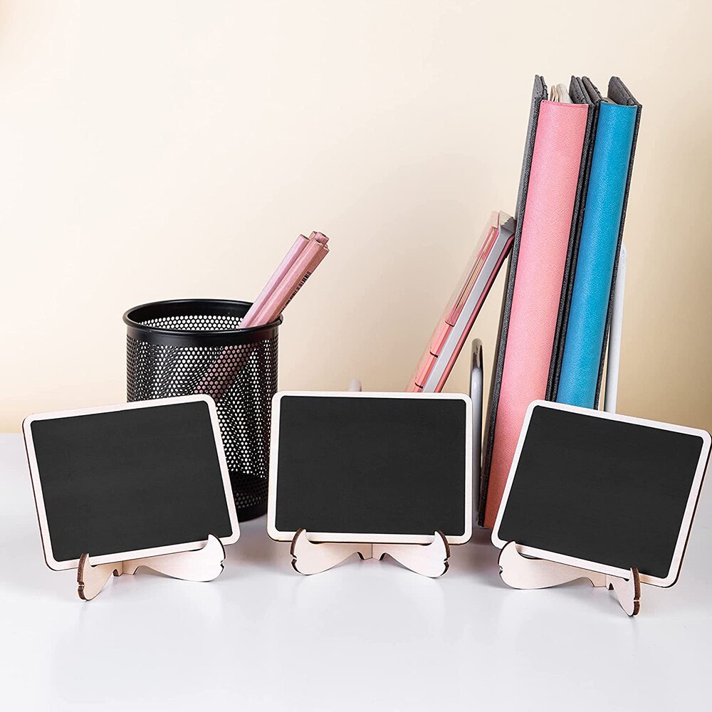 Set 20 tablite pentru scris, Lemn, 10x7.5cmx0.3cm, Negru/Natur - eMAG.ro