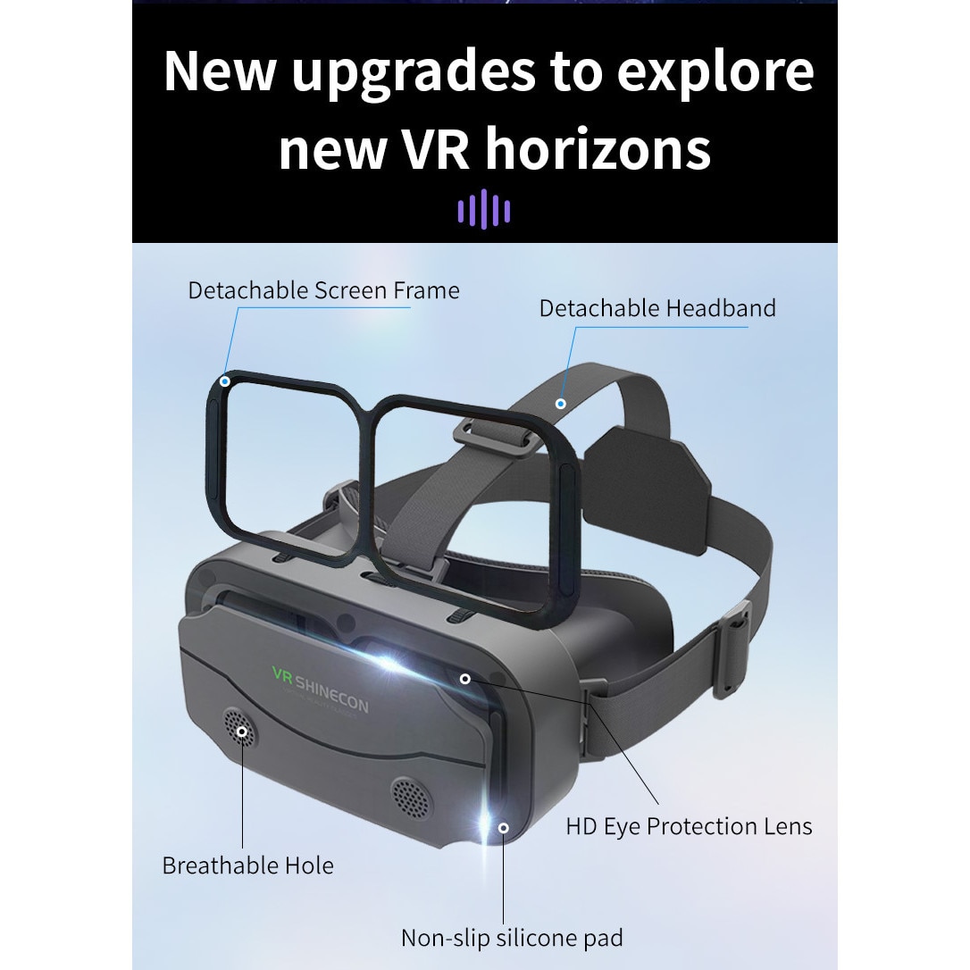 Ochelari VR digitali 3D pentru telefonul mobil, SIHOiSi, 180×91×122mm ...
