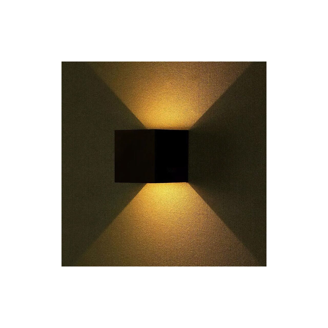 Aplica led cub, 660 lm, 6W, 3000K, 100 x 100 x 100 mm, Aluminiu, Negru ...