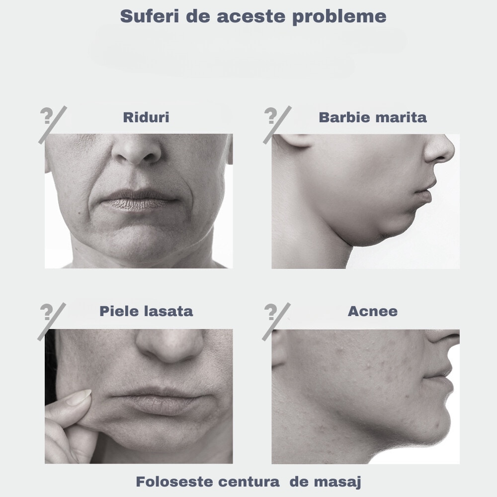 Centura Alba De Masaj Nicronnet Pentru Lifting Facial Ascutirea