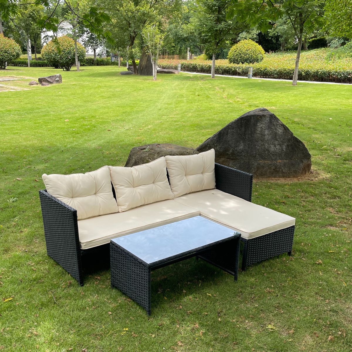 Set mobilier gradina/ terasa Hectarul, canapea 64x120x64 cm, coltar ...