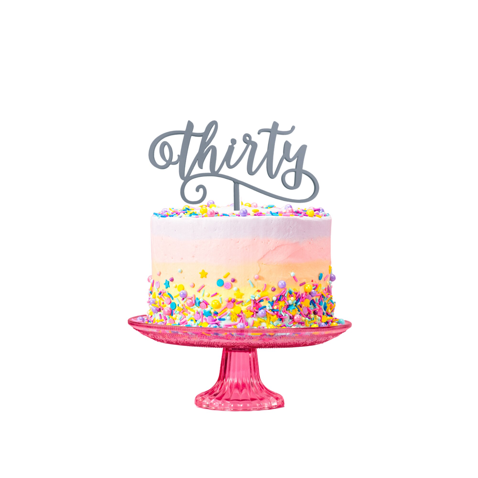 Топер за торта Thirty рожден ден юбилей 14 х 19 см сребро Emag Bg