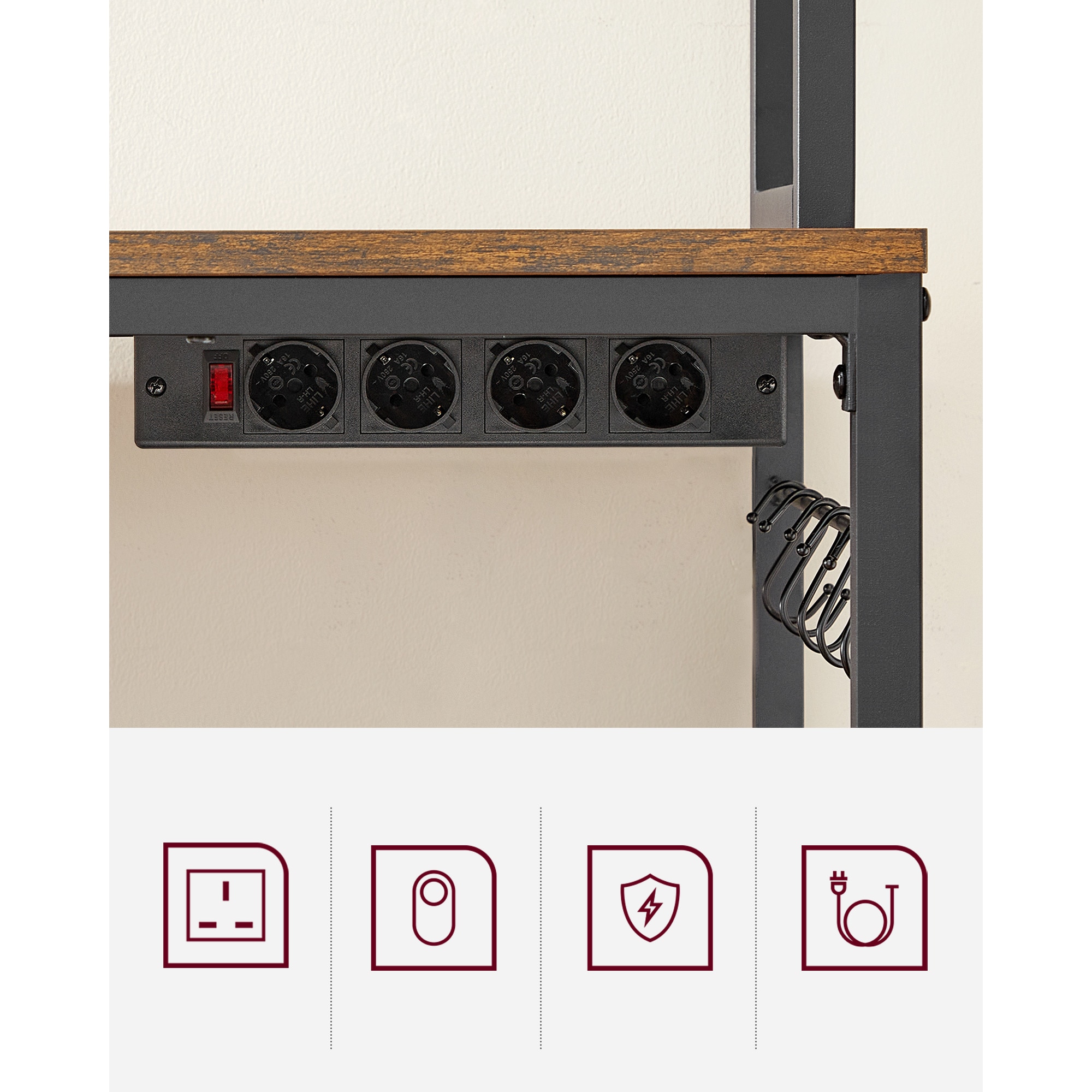 Raft de bucatarie cu priza, Suport cuptor cu microunde, Raft de ...