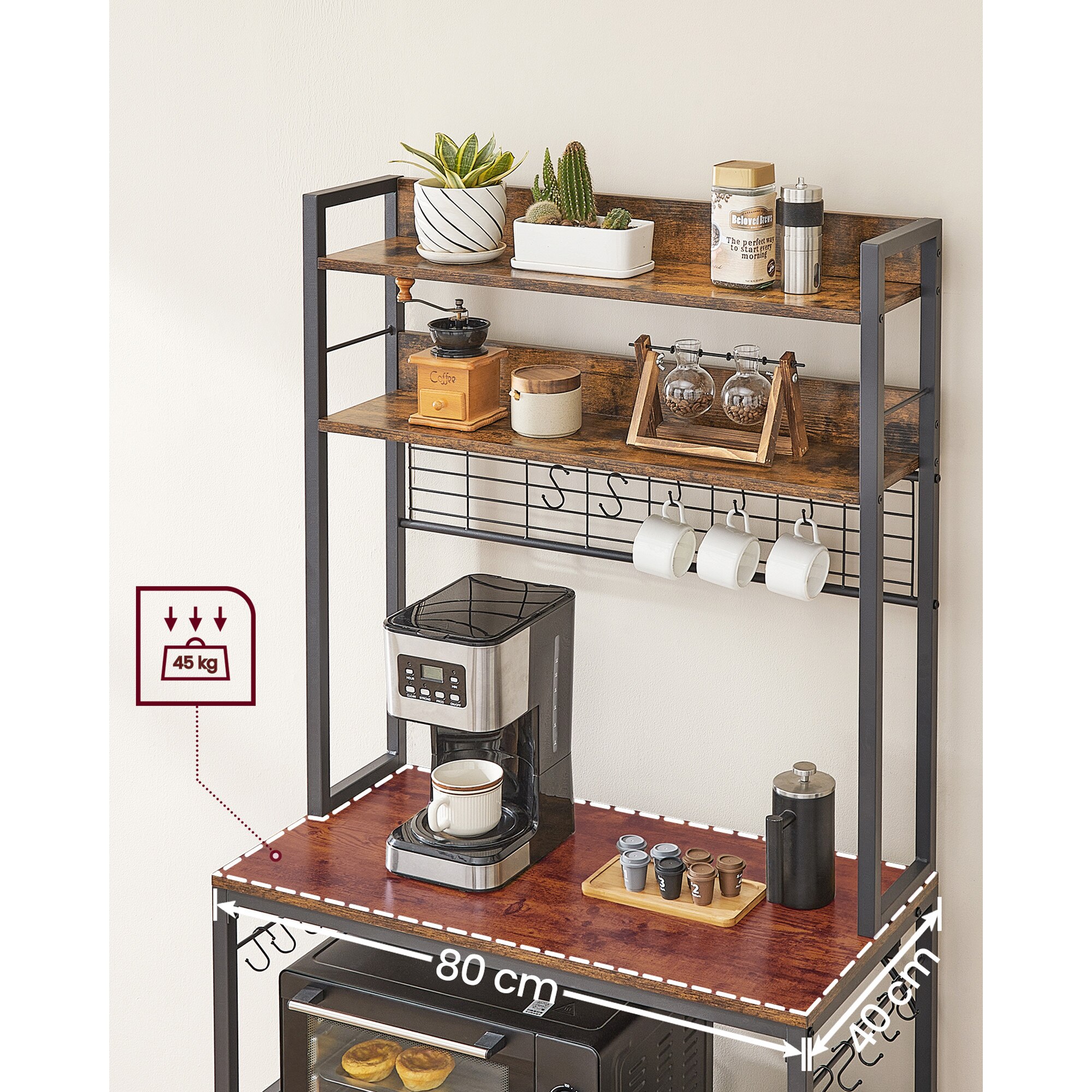 Raft de bucatarie cu priza, Suport cuptor cu microunde, Raft de ...