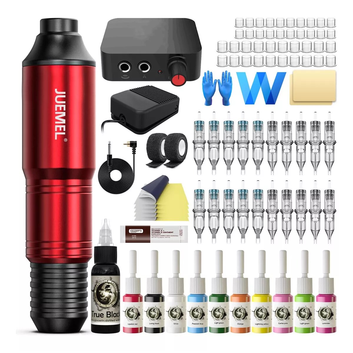 Комплект машина за татуиране, JUEMEL, M7045, Алуминий, Ротационна ...