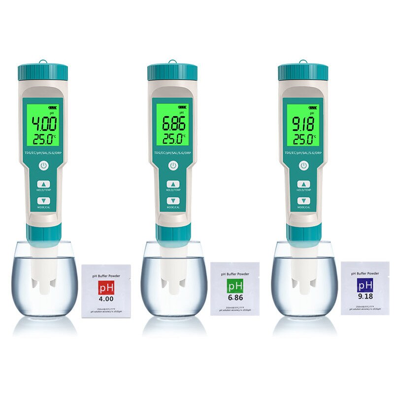 Kit testare calitate apa, weirsuky, 7in1, Afisaj digital, Multicolor ...