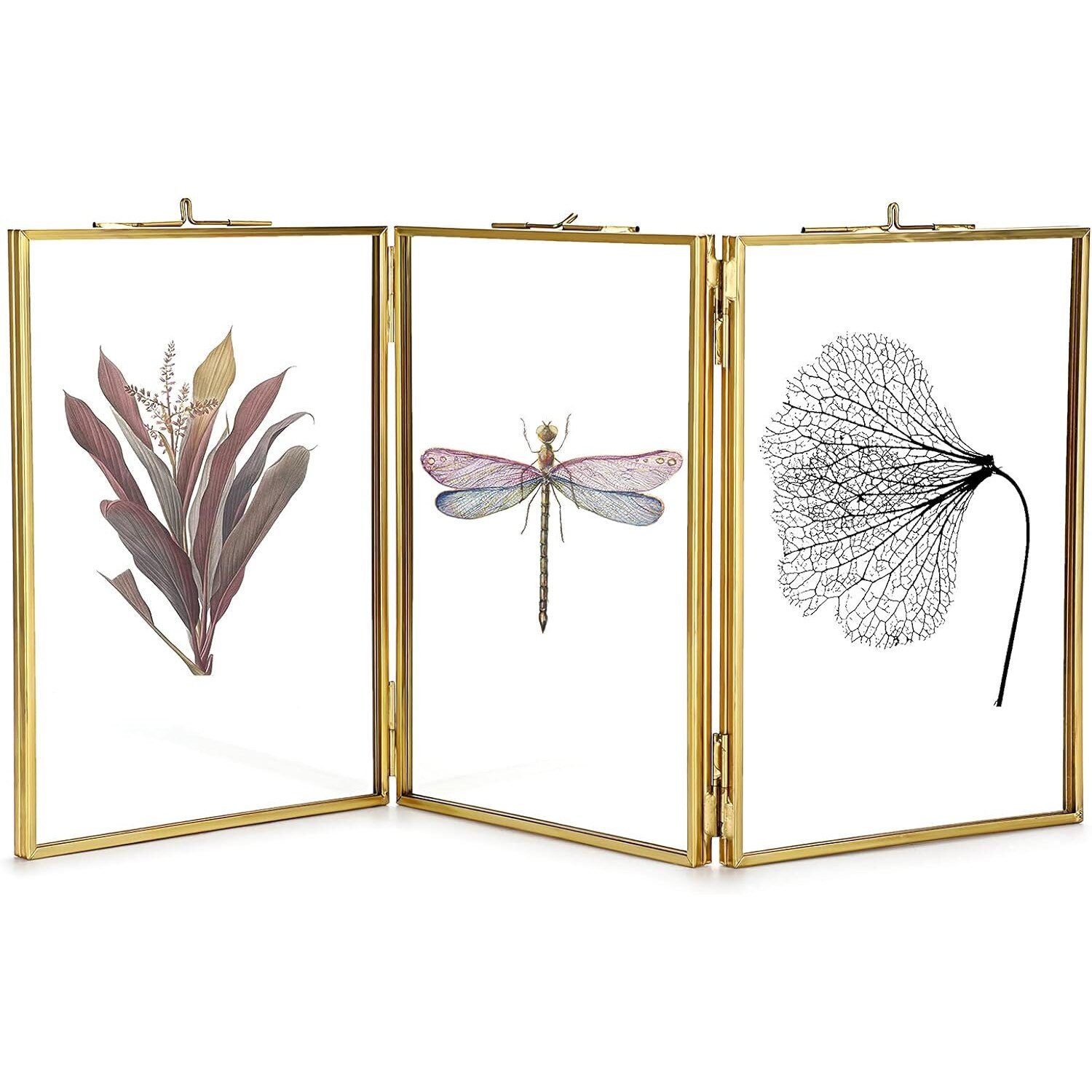 Rama foto aurie, 3 compartimete, 10x15 cm, SUMTREE, pentru flori ...