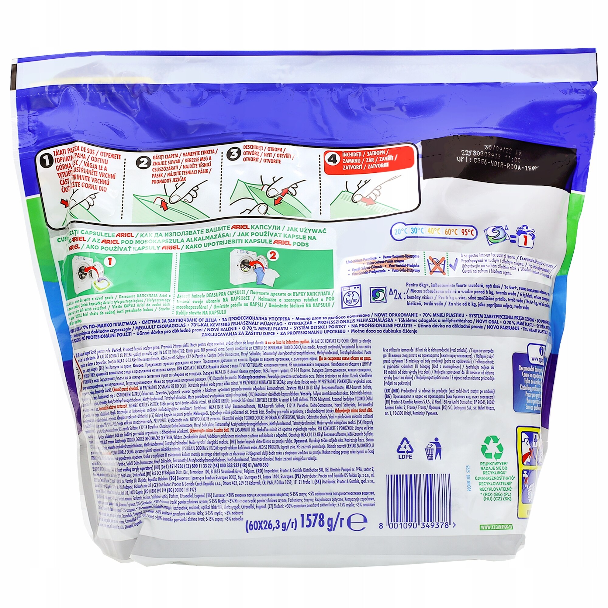 Detergent pentru rufe, ariel Rufe colorate, 60 capsule - eMAG.ro