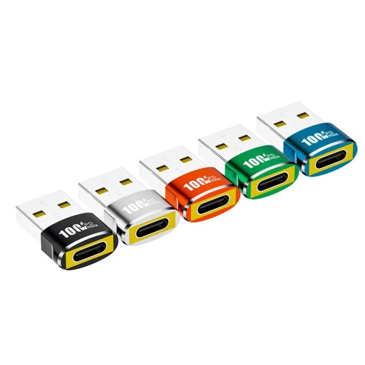 Set de adaptoare, Elough, de la USB-A mama la Type-C, alimentare de ...