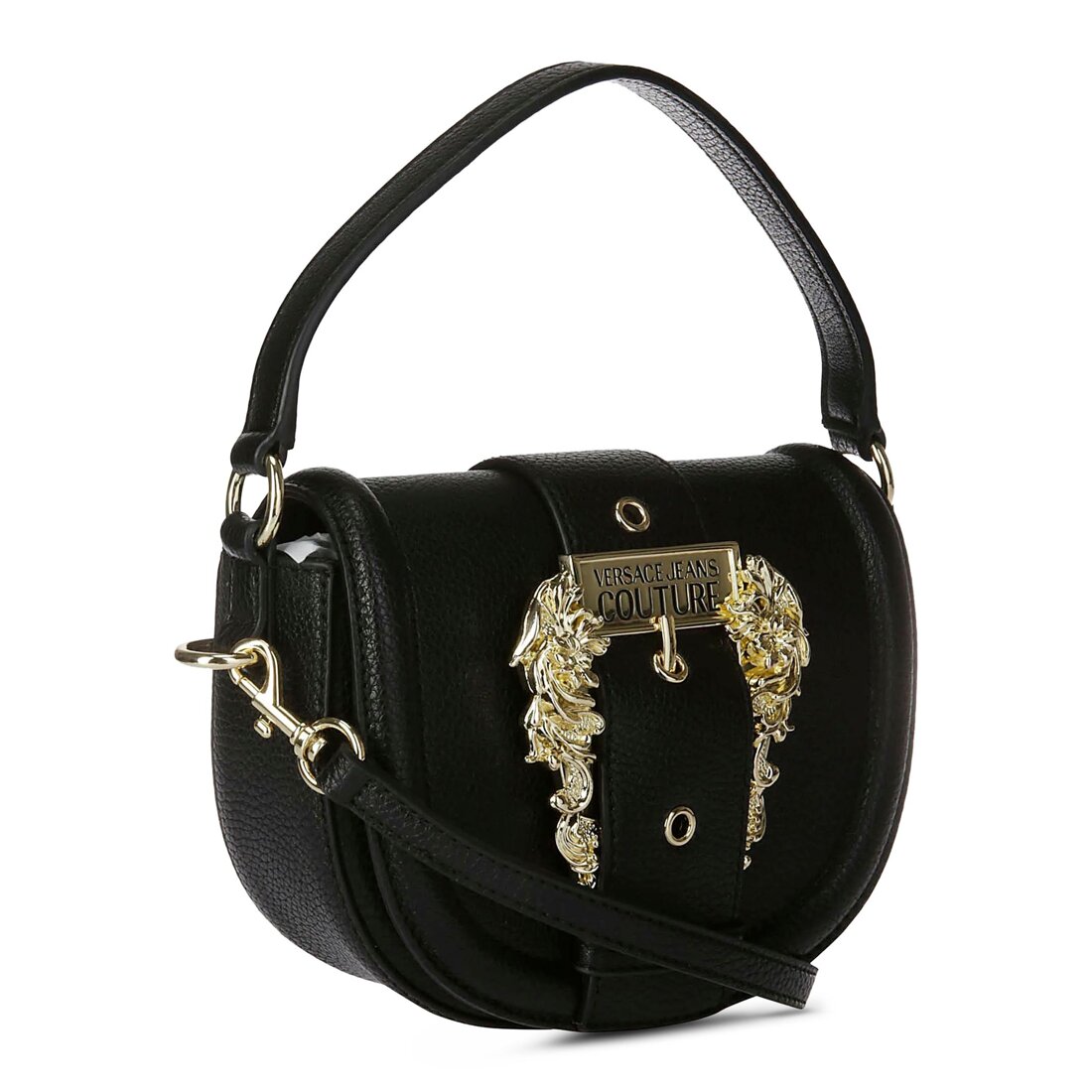 Geanta de umar dama, Versace Jeans, Piele naturala, Negru/Auriu - eMAG.ro