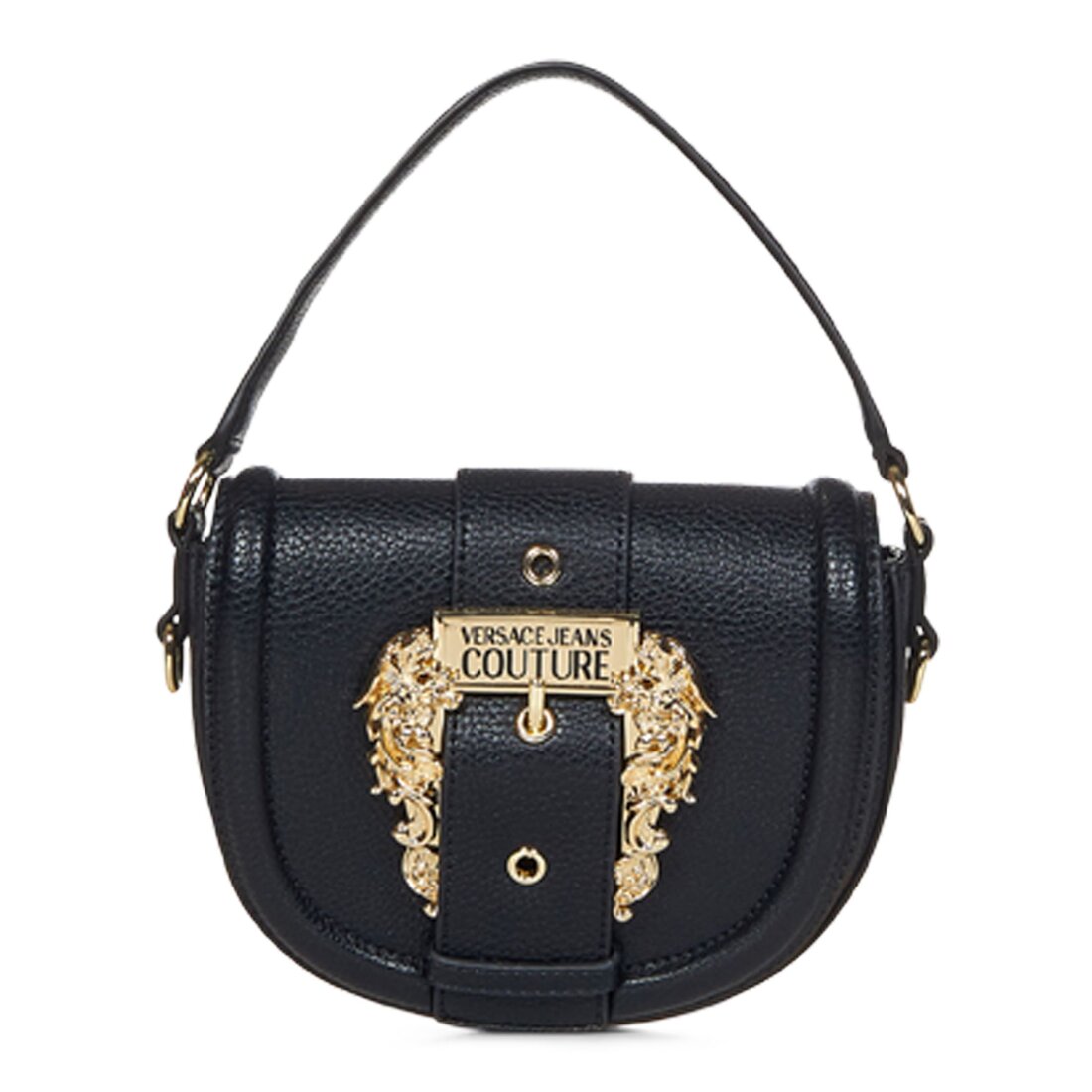 Geanta de umar dama, Versace Jeans, Piele naturala, Negru/Auriu - eMAG.ro