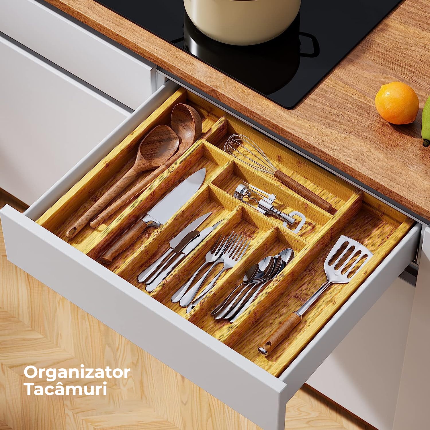Organizator Extensibil pentru Tacamuri si Ustensile de Bucatarie ...