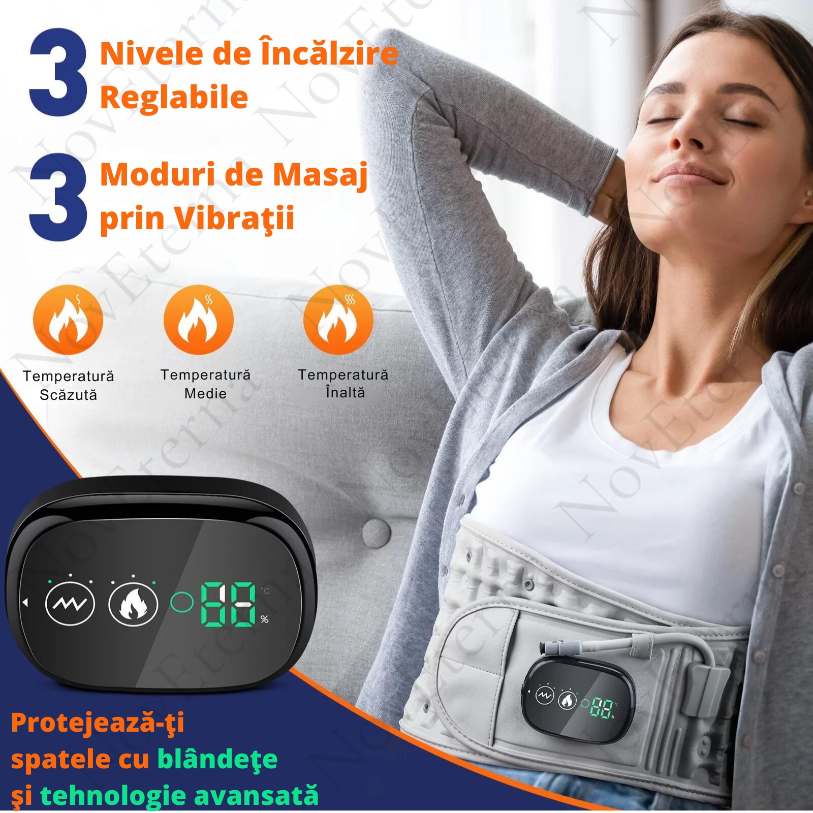 Centura Premium de Masaj pentru Spate si Talie NovEterna®, Decompresie ...