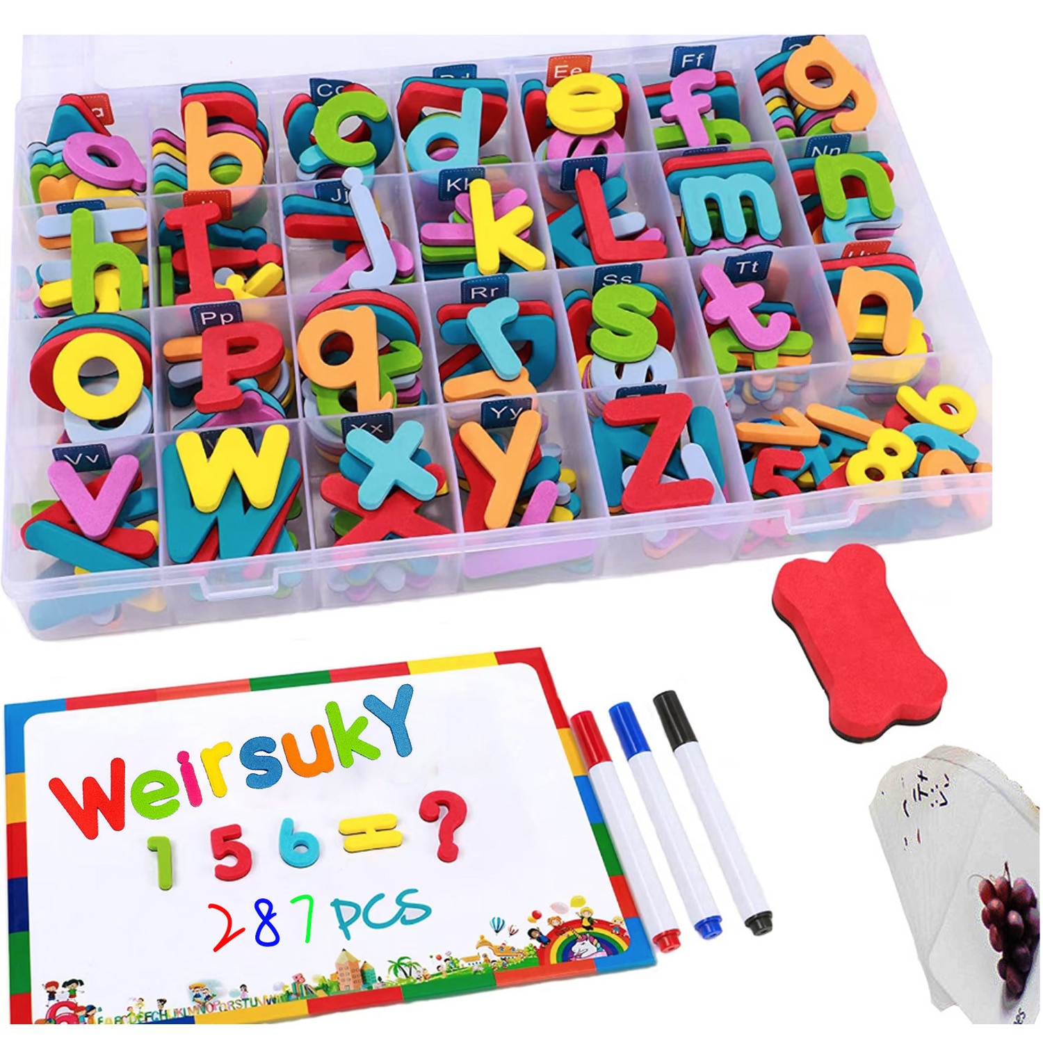 Jucarii educative pentru copii, Set 287 piese cu litere alfabet si ...