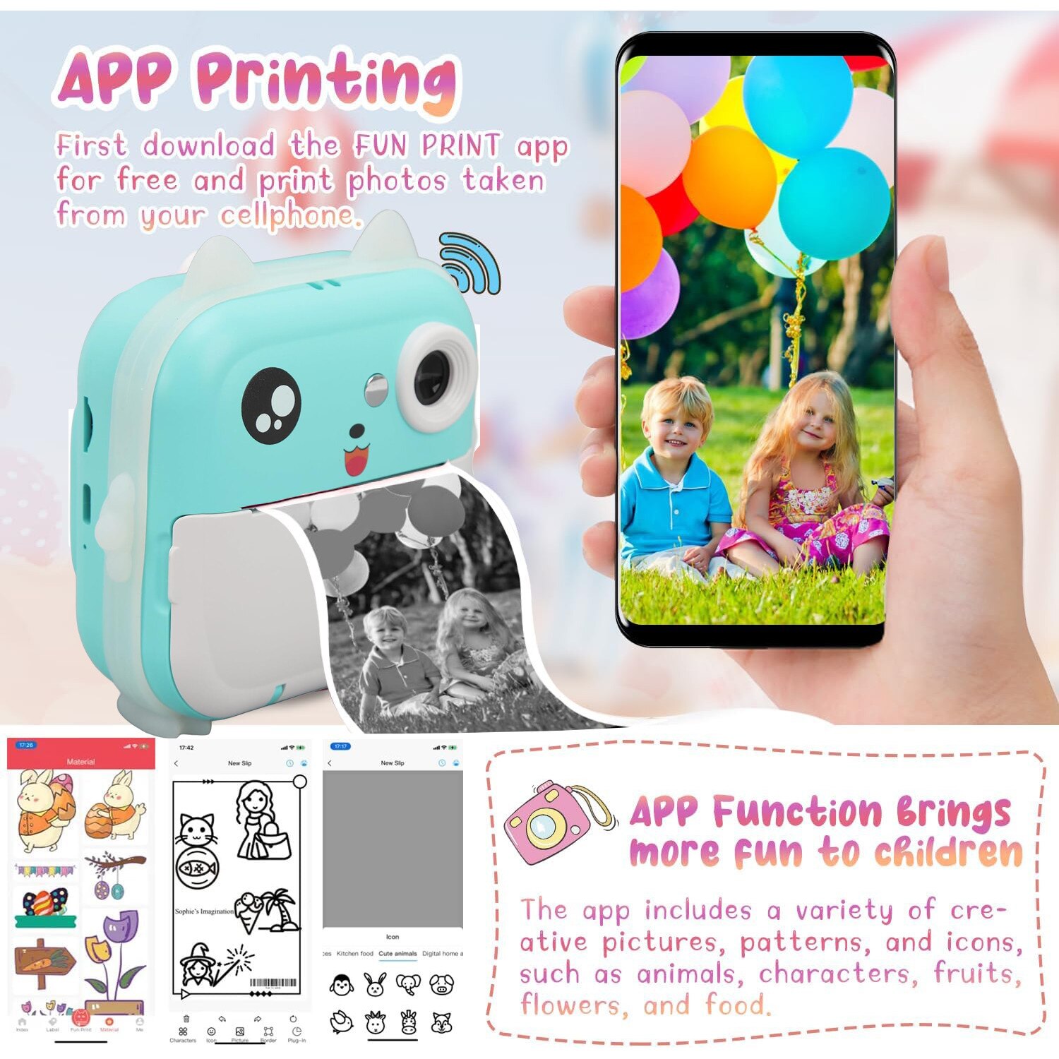 Camera instantanee pentru copii Aparat foto copii cu functie de ...