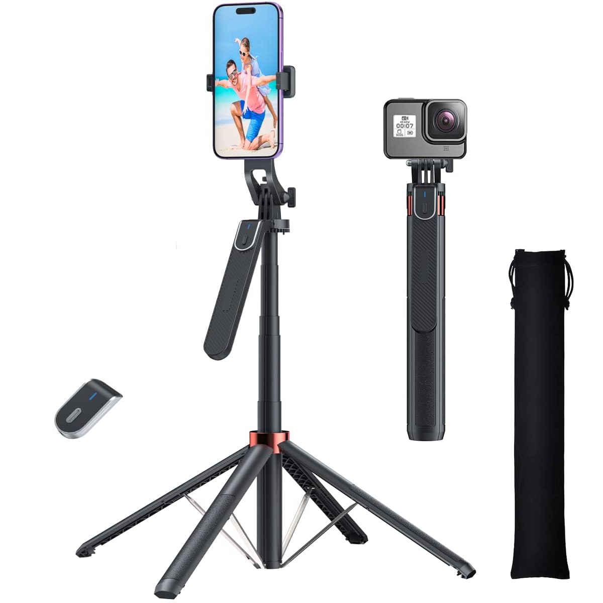 Trepied Foto Telescopic Reglabil, 180cm, BYONDSELF® Pentru Camera Foto ...