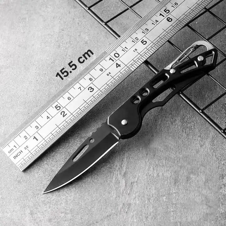 Cutit pliabil ascutit DIGIMAT®, stil briceag, carabina inclusa, otel ...