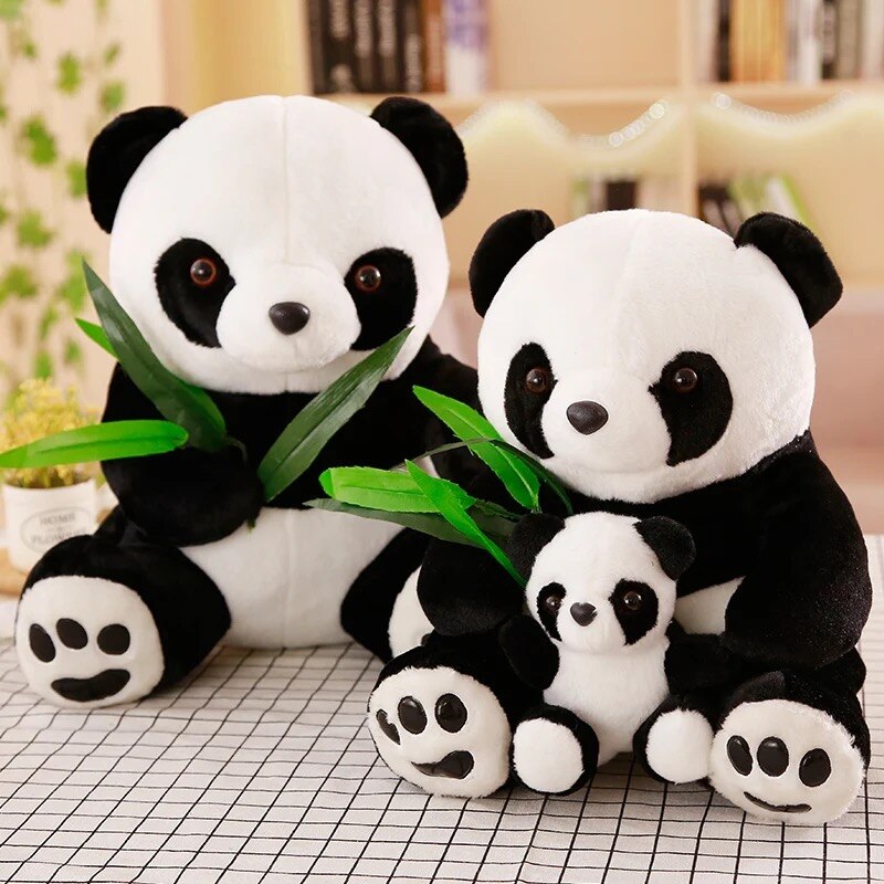 Urs Panda din plus cu frunza de bambus, 90cm - eMAG.ro