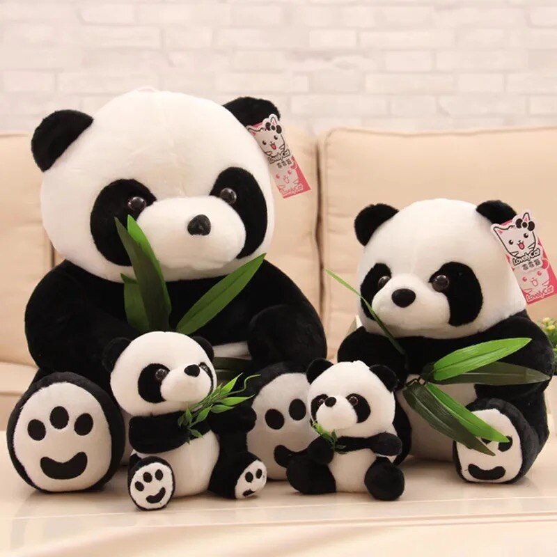 Urs Panda din plus cu frunza de bambus, 75cm - eMAG.ro