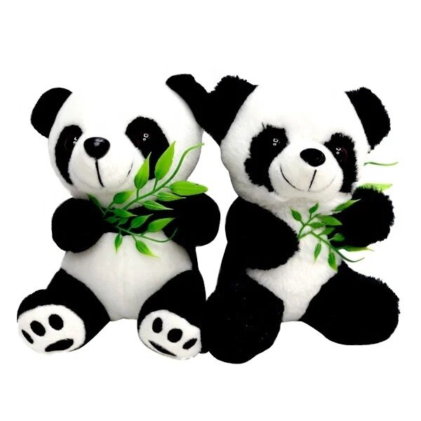 Urs Panda din plus cu frunza de bambus, 90cm - eMAG.ro